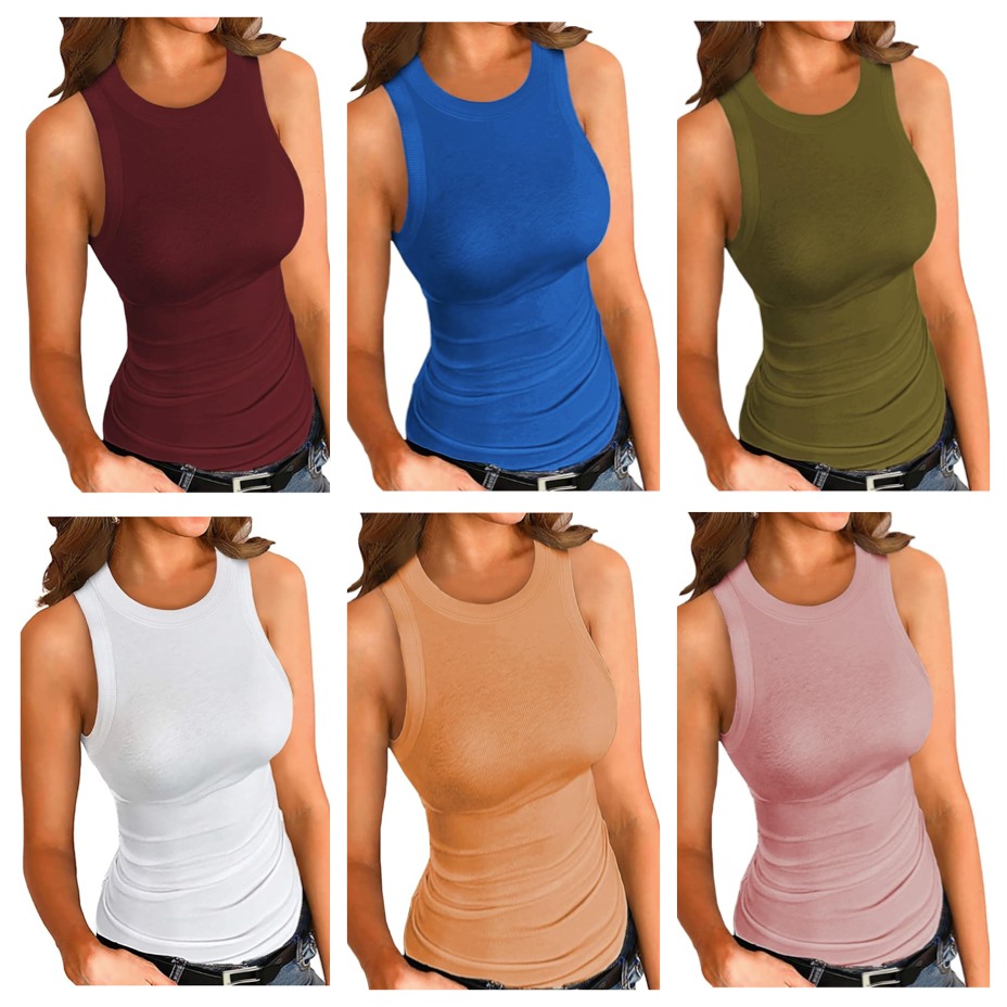 Ribbed Thick Strap Stretchy Tanks - Mom Deals